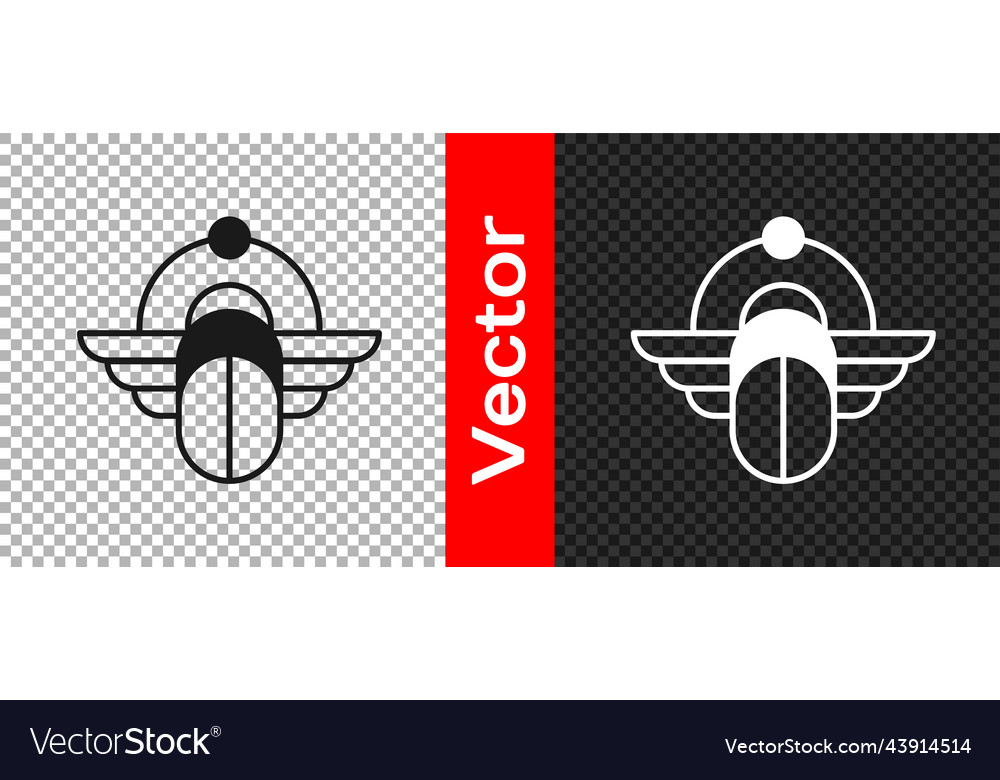 Black egyptian scarab icon isolated on transparent Black egyptian scarab icon isolated on transparent
