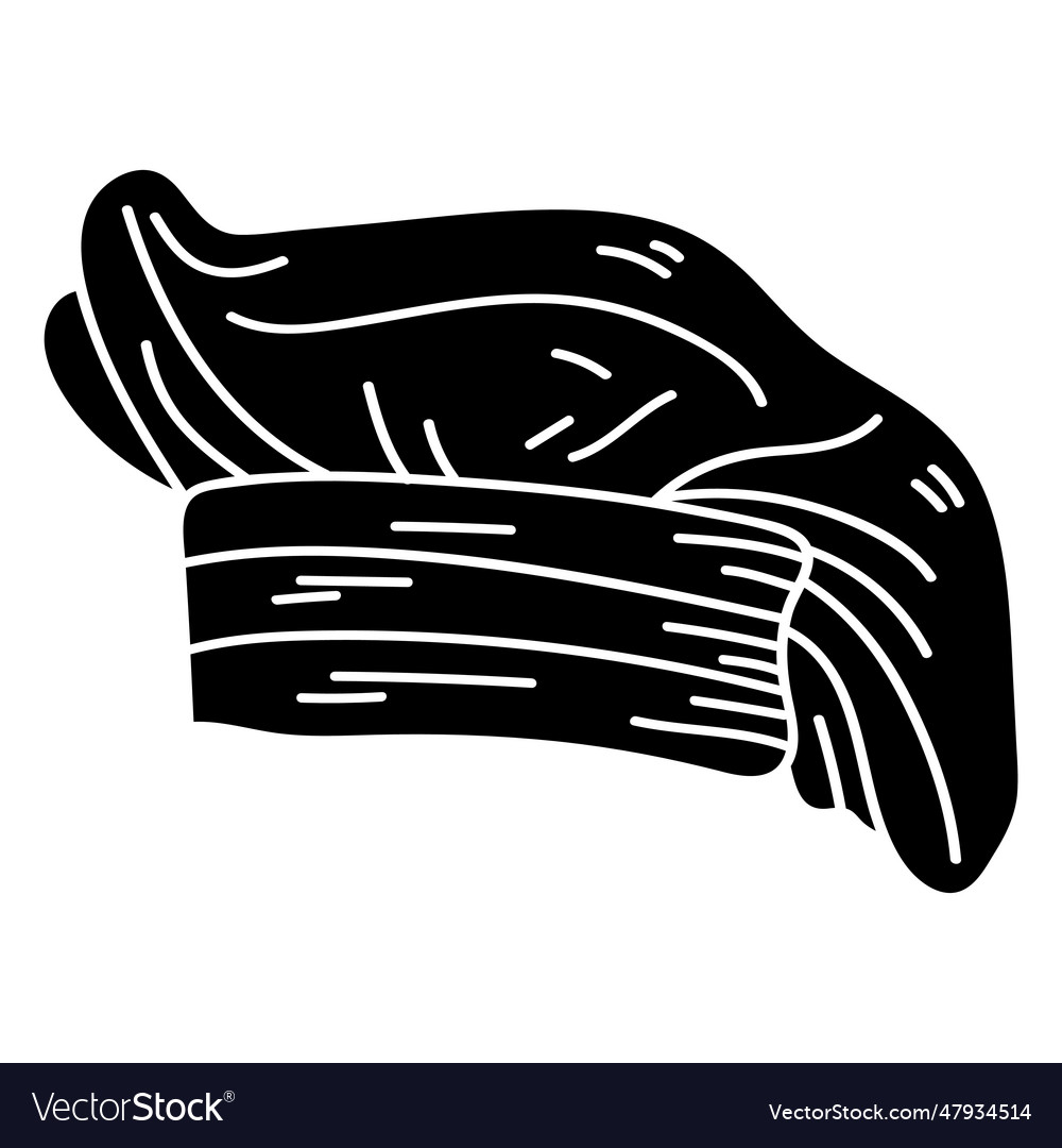 Cap hat toque detailed silhouette Royalty Free Vector Image