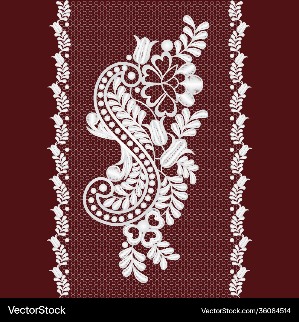 Lace flowers decoration element Royalty Free Vector Image