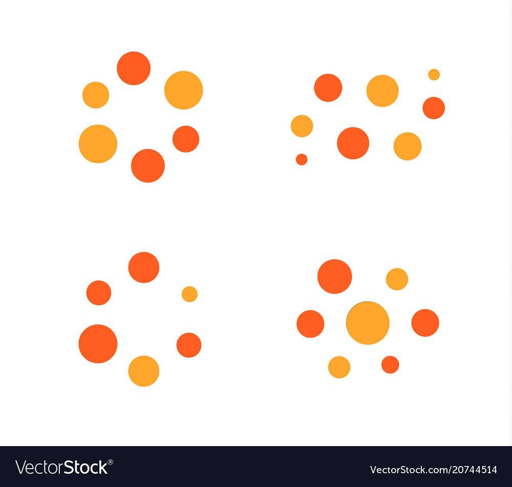 Loading process icon set orange and red Royalty Free Vector