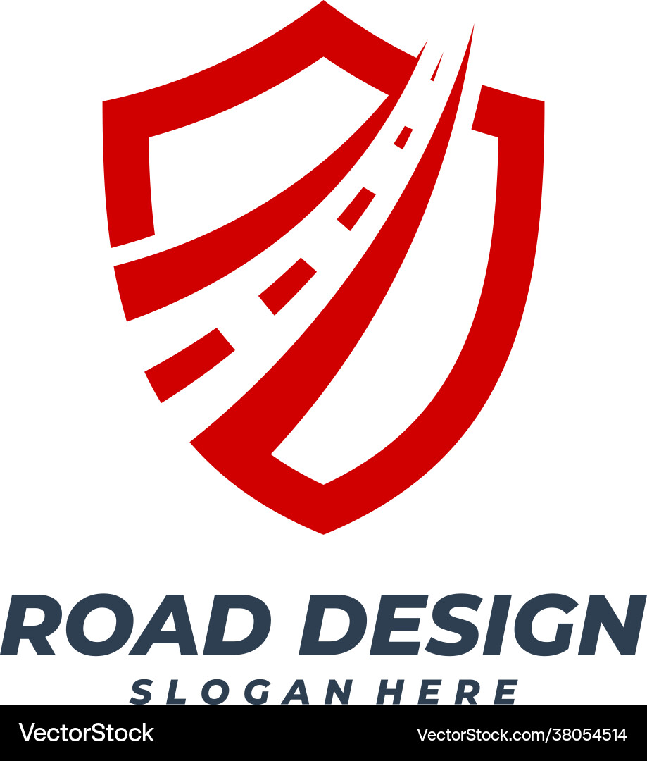 Shield road logo template creative road logo Vector Image