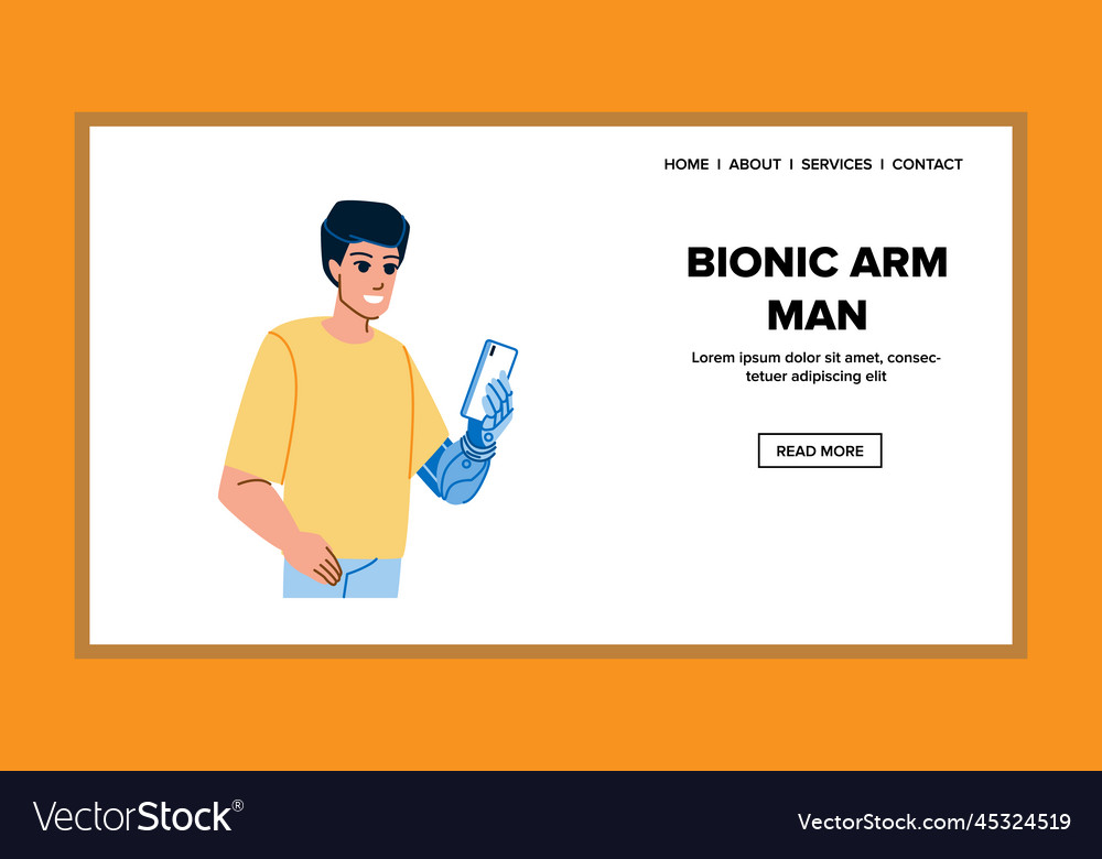 Bionic arm man Royalty Free Vector Image - VectorStock