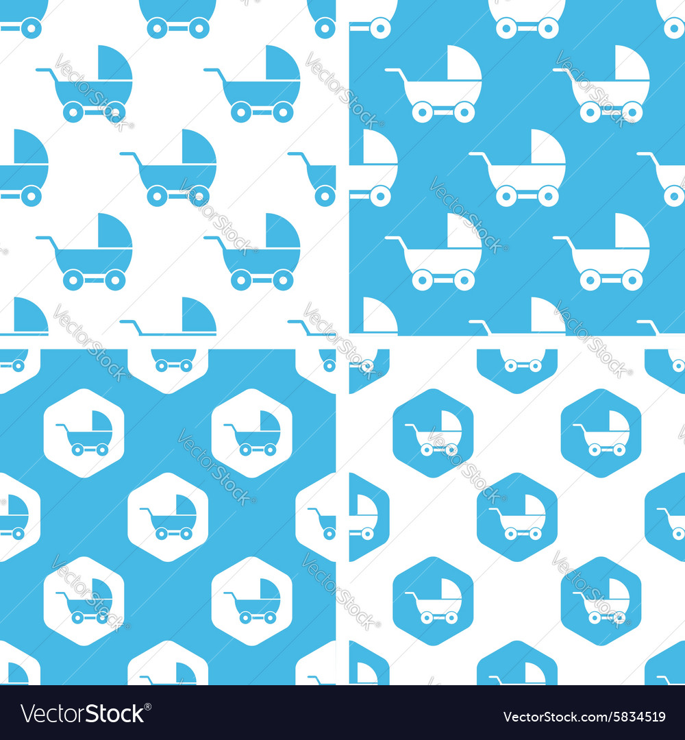 Stroller patterns set Royalty Free Vector Image