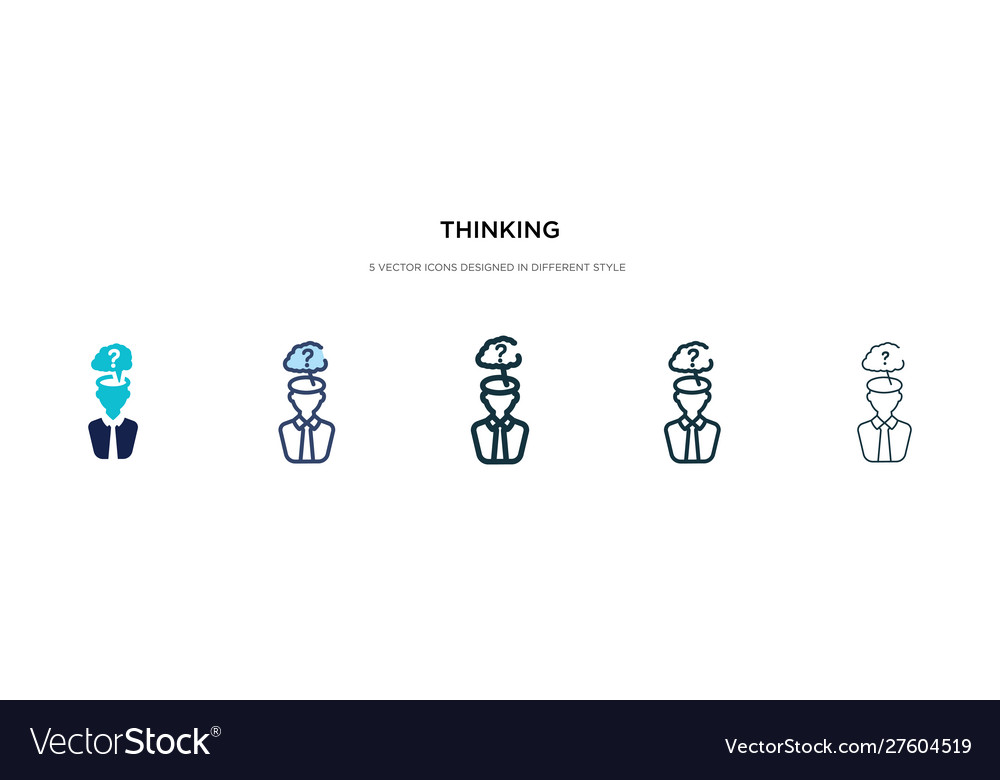 Thinking icon in different style two colored Vector Image