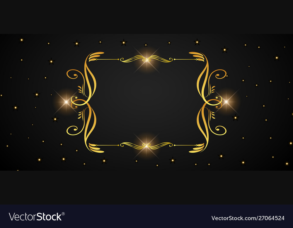 Abstract golden sparkling frame with background Vector Image