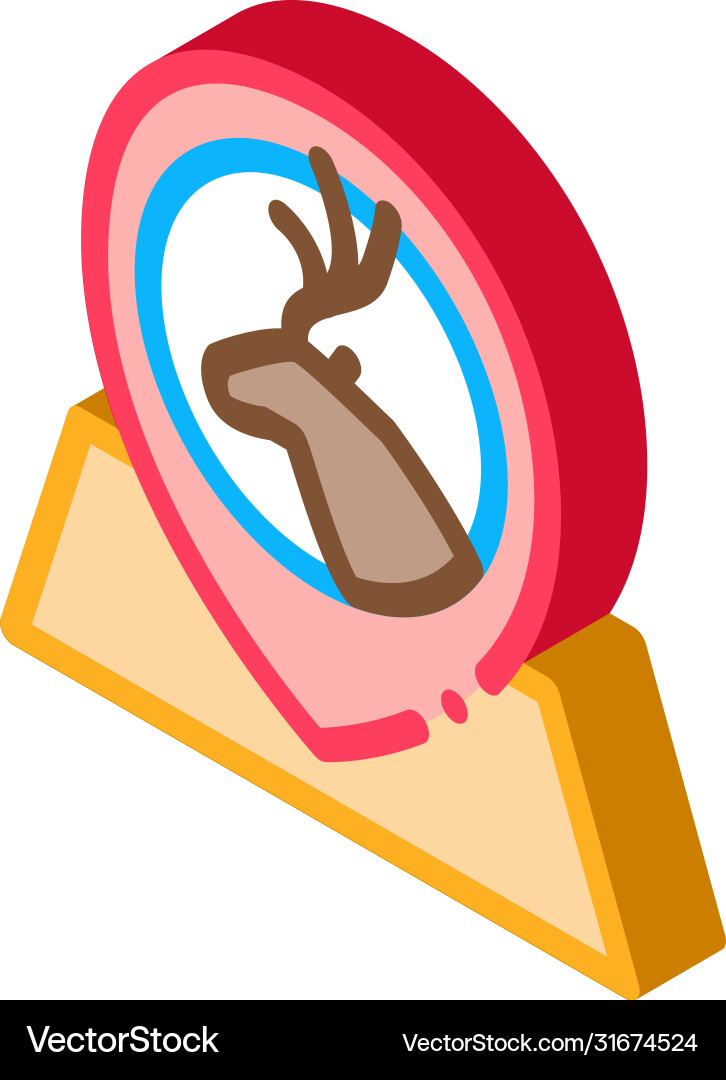 Deer location isometric icon Royalty Free Vector Image