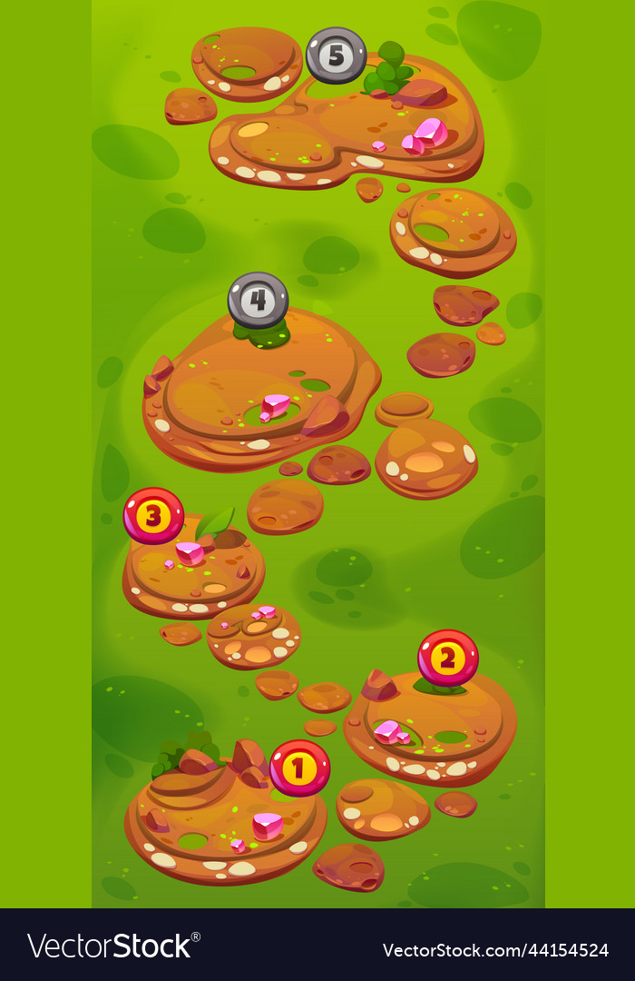 Game background with level map Royalty Free Vector Image