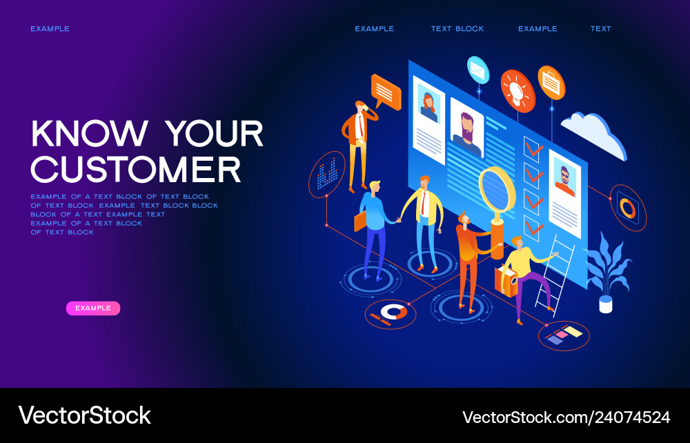 Know your customer web banner Royalty Free Vector Image