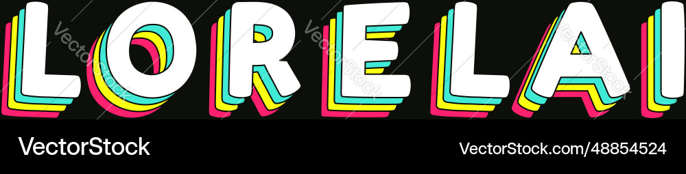 Lorelai - retro rainbow typography faded style Vector Image