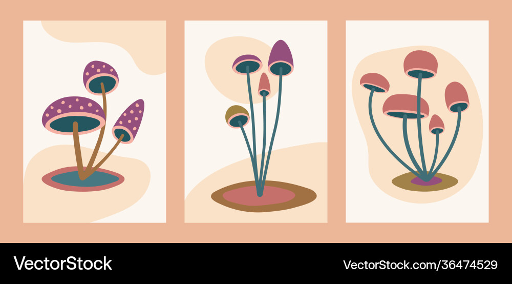 Abstract Mushroom Painting