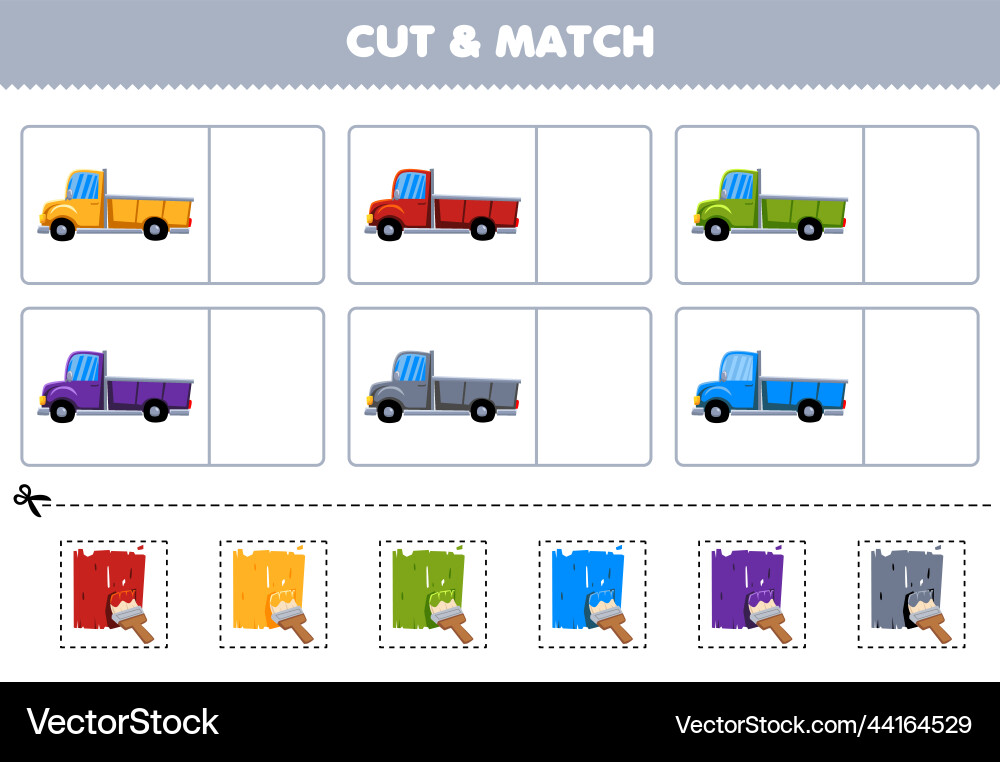 Education game for children cut and match Vector Image