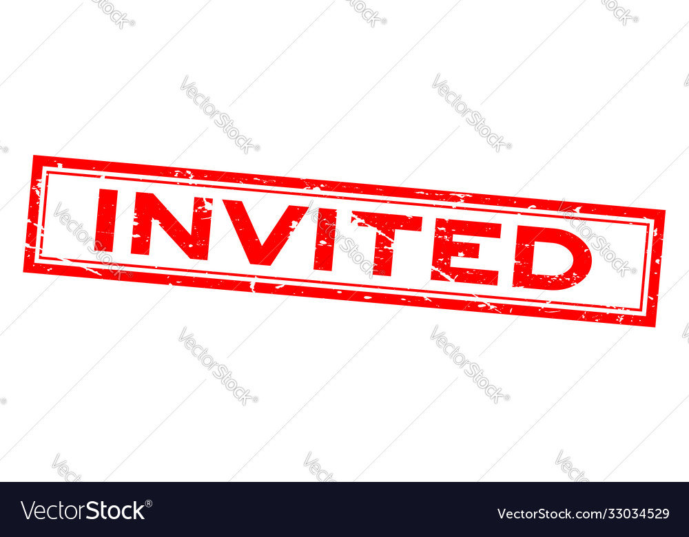 Grunge red invited word square rubber seal stamp Vector Image Grunge red invited word square rubber seal stamp Vector Image