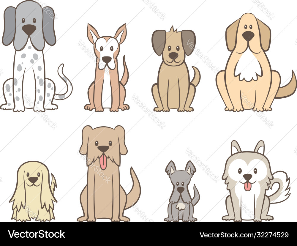 Hand drawn dog collection Royalty Free Vector Image