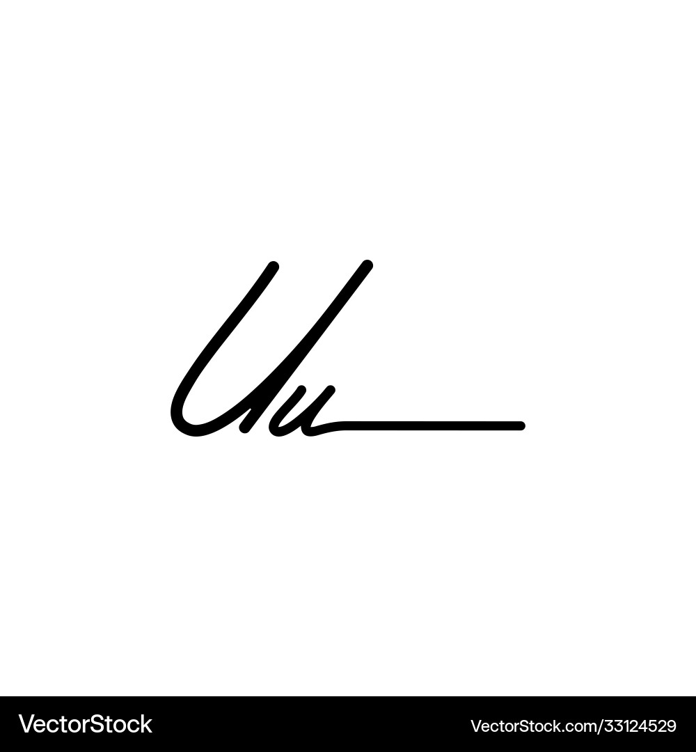 Letter uu signature logo template Royalty Free Vector Image