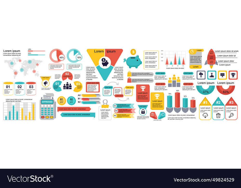 Mega set of infographic elements data Royalty Free Vector