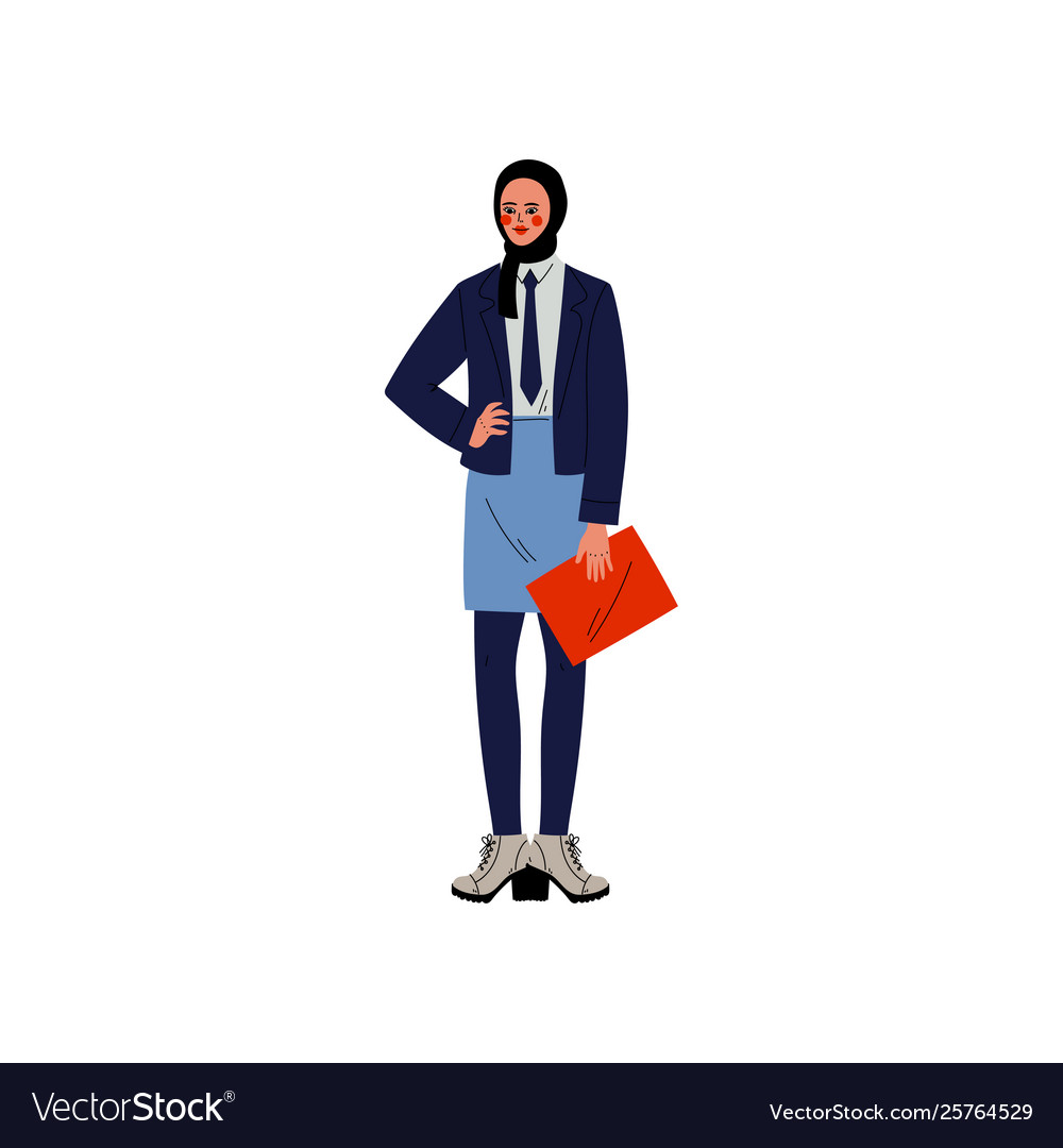 Muslim Business Woman In Hijab Office Employee Vector Image