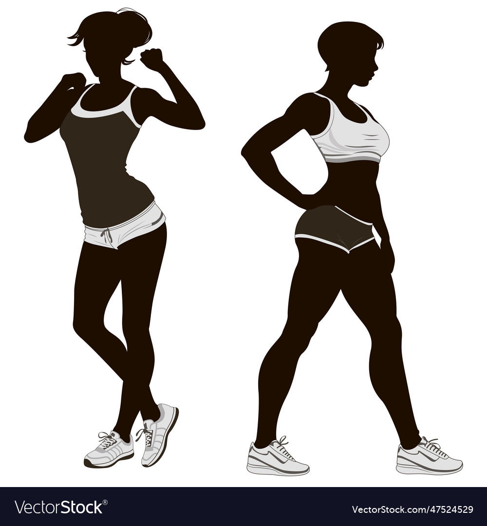 Silhouette of an athletic woman Royalty Free Vector Image