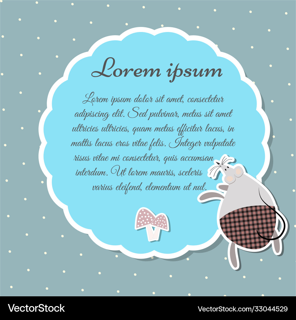 Template frame with dancing mouse Royalty Free Vector Image