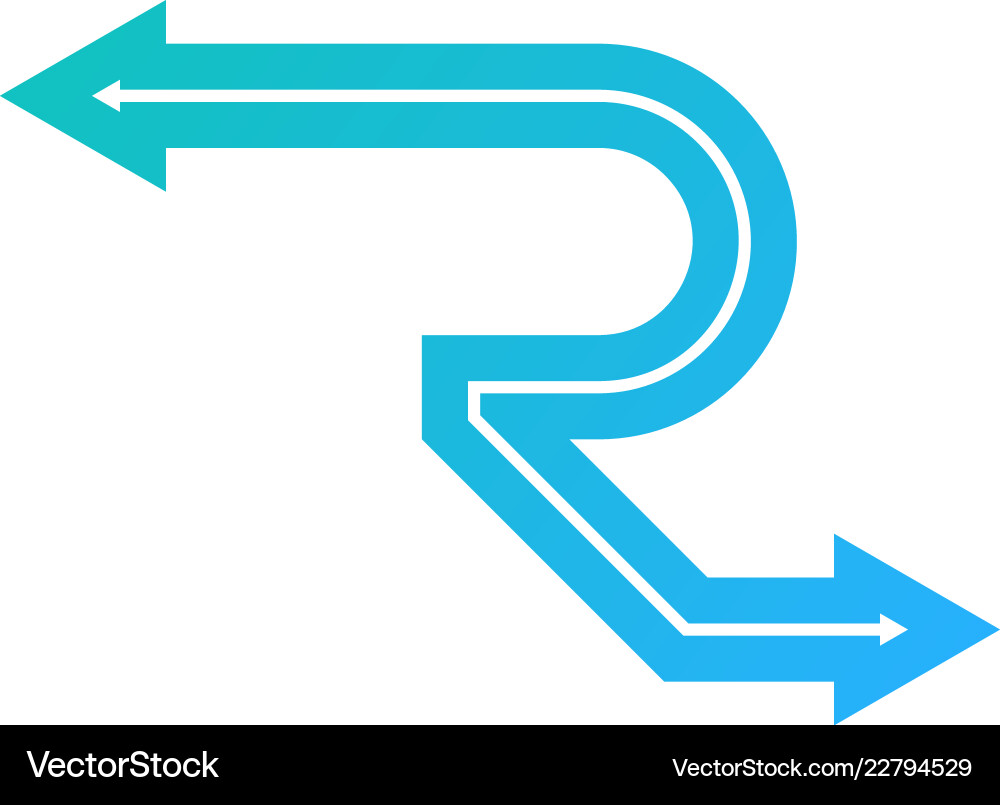 Up letter r logo icon design Royalty Free Vector Image