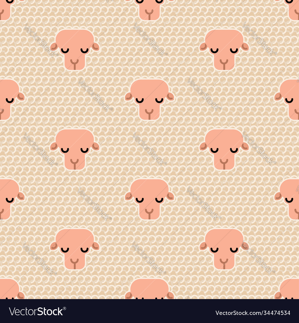Ram pattern seamless lamb background texture Vector Image