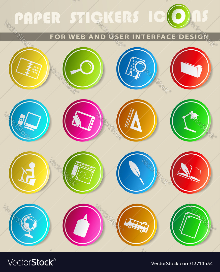 School icon set Royalty Free Vector Image - VectorStock