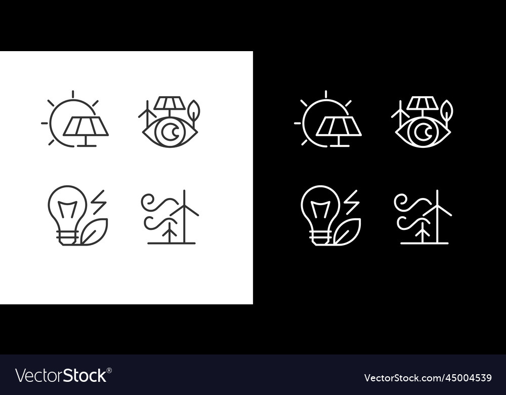 Alternative power sources pixel perfect linear Vector Image Alternative power sources pixel perfect linear Vector Image
