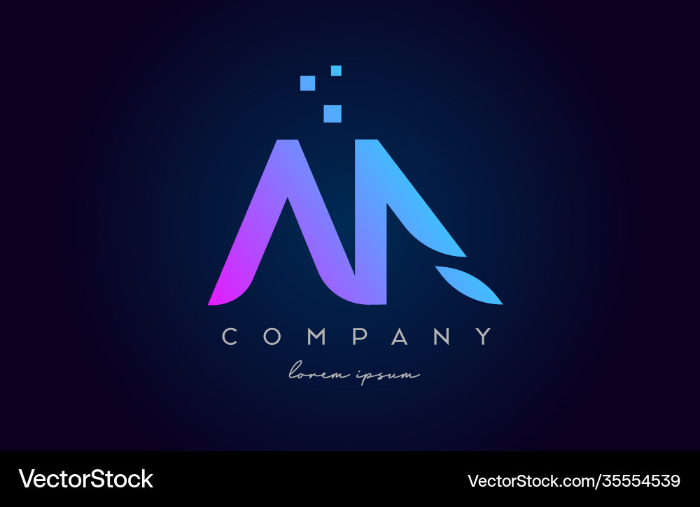 An a n alphabet letter logo icon combination Vector Image