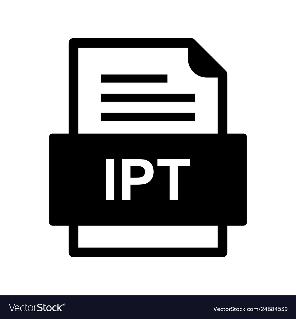Ipt file document icon Royalty Free Vector Image