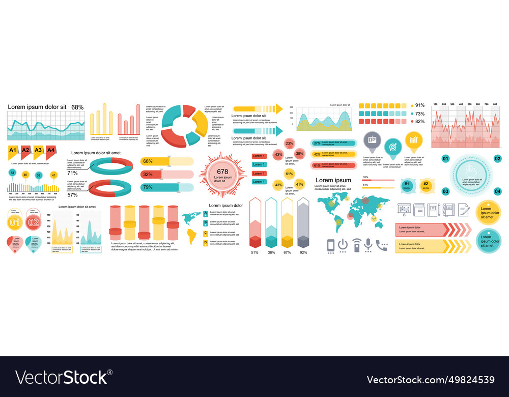 Mega set of infographic elements data Royalty Free Vector
