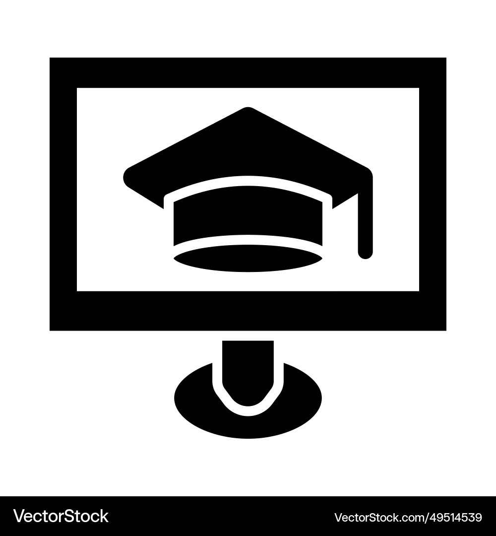 Online Learning Glyph Icon For Personal Royalty Free Vector