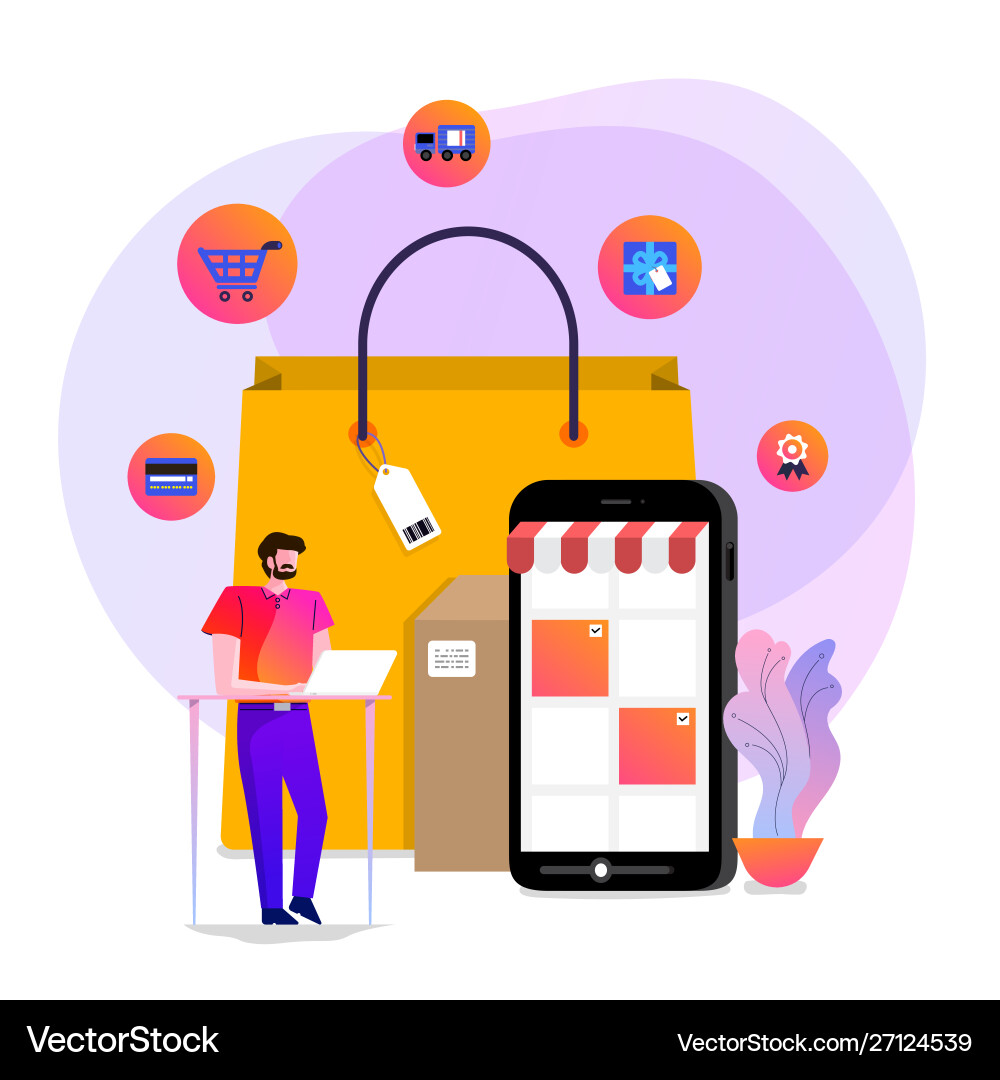 Online shopping Royalty Free Vector Image - VectorStock
