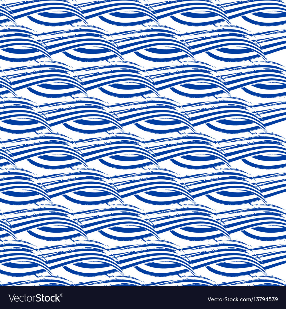 Seamless pattern with hand drawn waves Royalty Free Vector