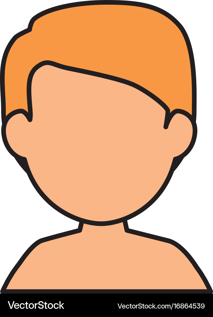 Young man shirtless avatar character Royalty Free Vector