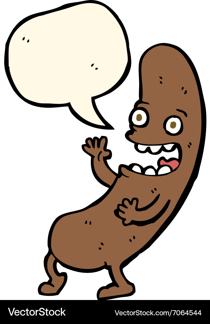 Cartoon sausage with speech bubble Royalty Free Vector Image