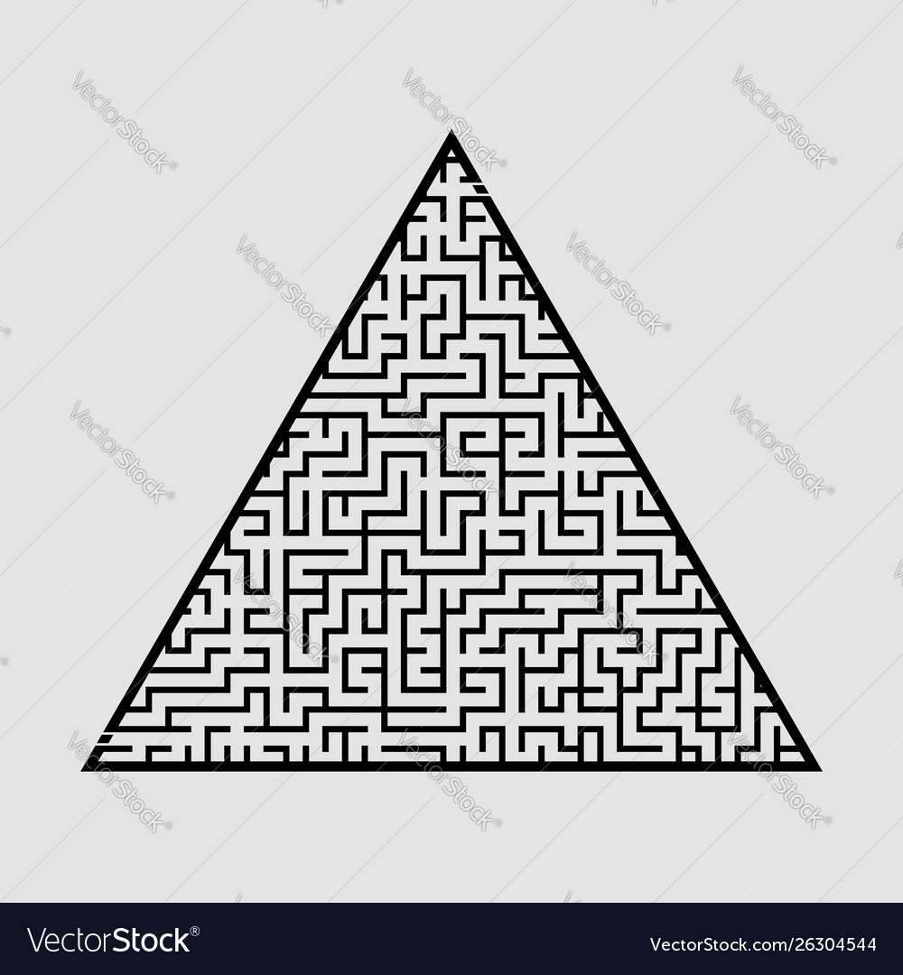 Complicated large triangular labyrinth game Vector Image