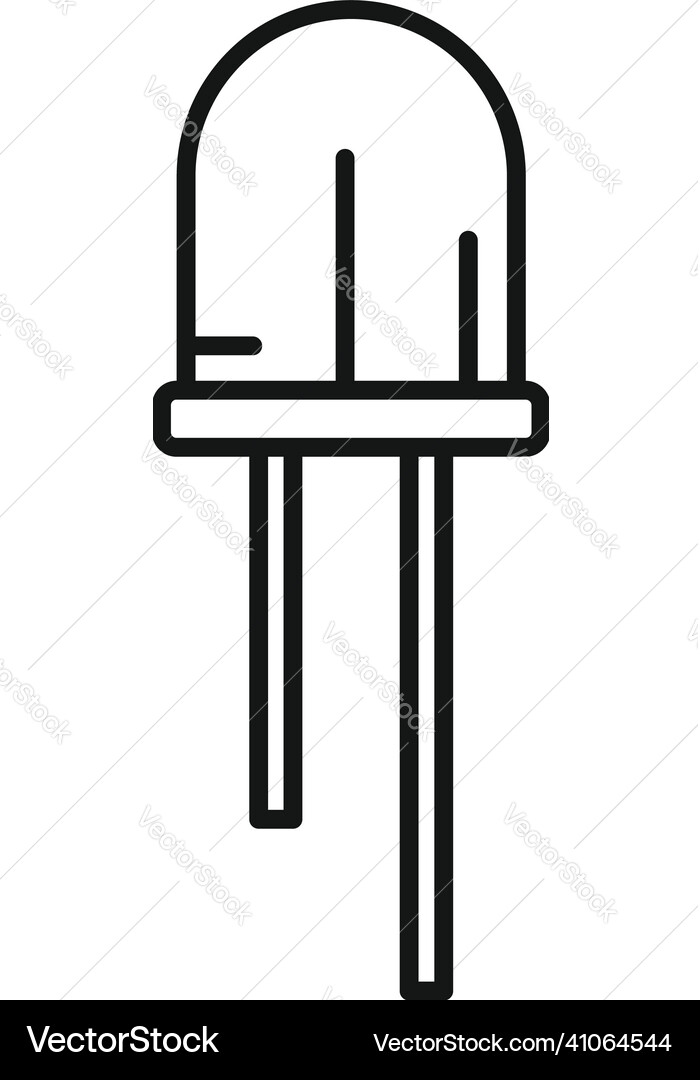 Computer Diode Icon Outline Semiconductor Vector Image