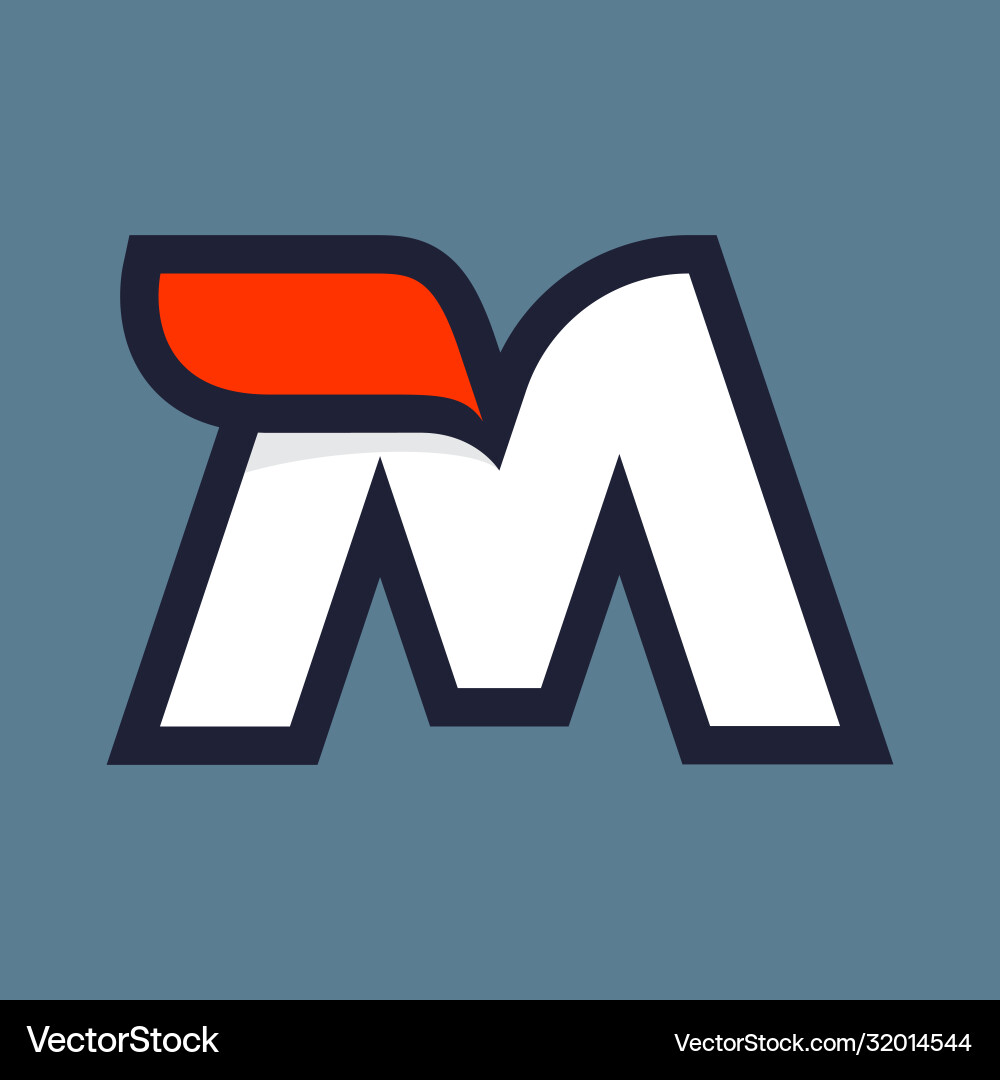 Fast speed m letter logo Royalty Free Vector Image