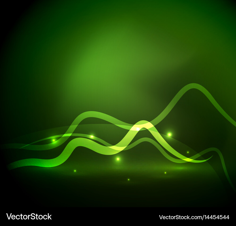 Glowing magic wave line with light effects Vector Image
