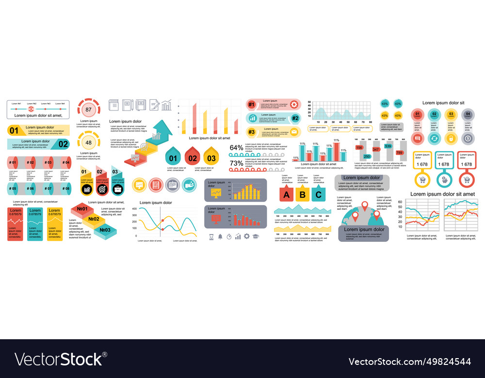 Mega set of infographic elements data Royalty Free Vector