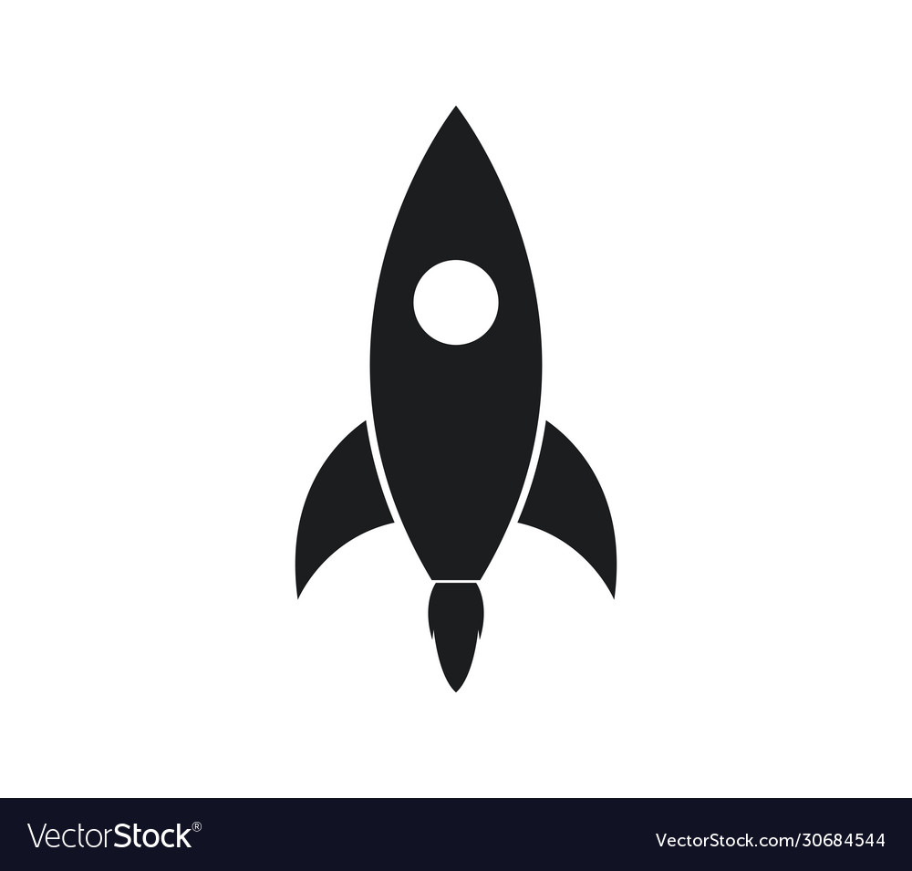 Rocket icon in on white background Royalty Free Vector Image
