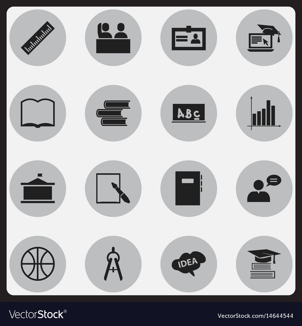 Set of 16 editable education icons includes Vector Image