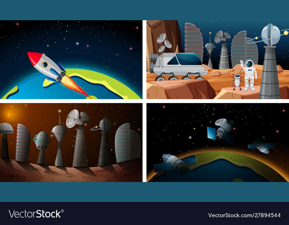 Set space backgrounds Royalty Free Vector Image