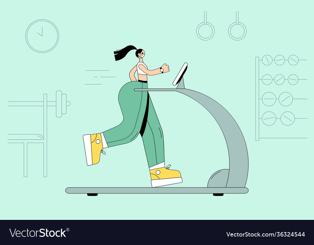 Trainings and sport during covid-19 pandemic Vector Image