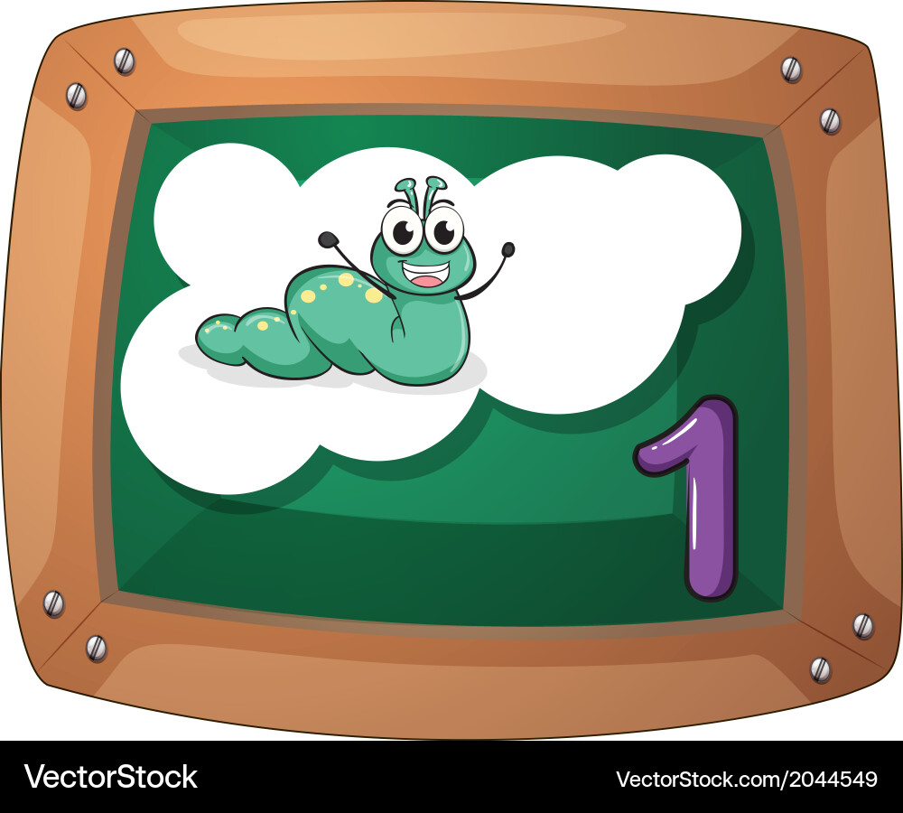 A blackboard with one worm Royalty Free Vector Image