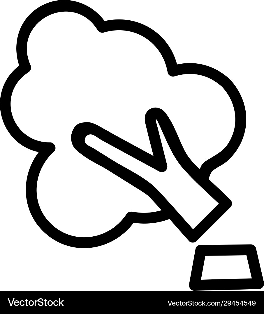 Cutting down trees icon isolated contour Vector Image