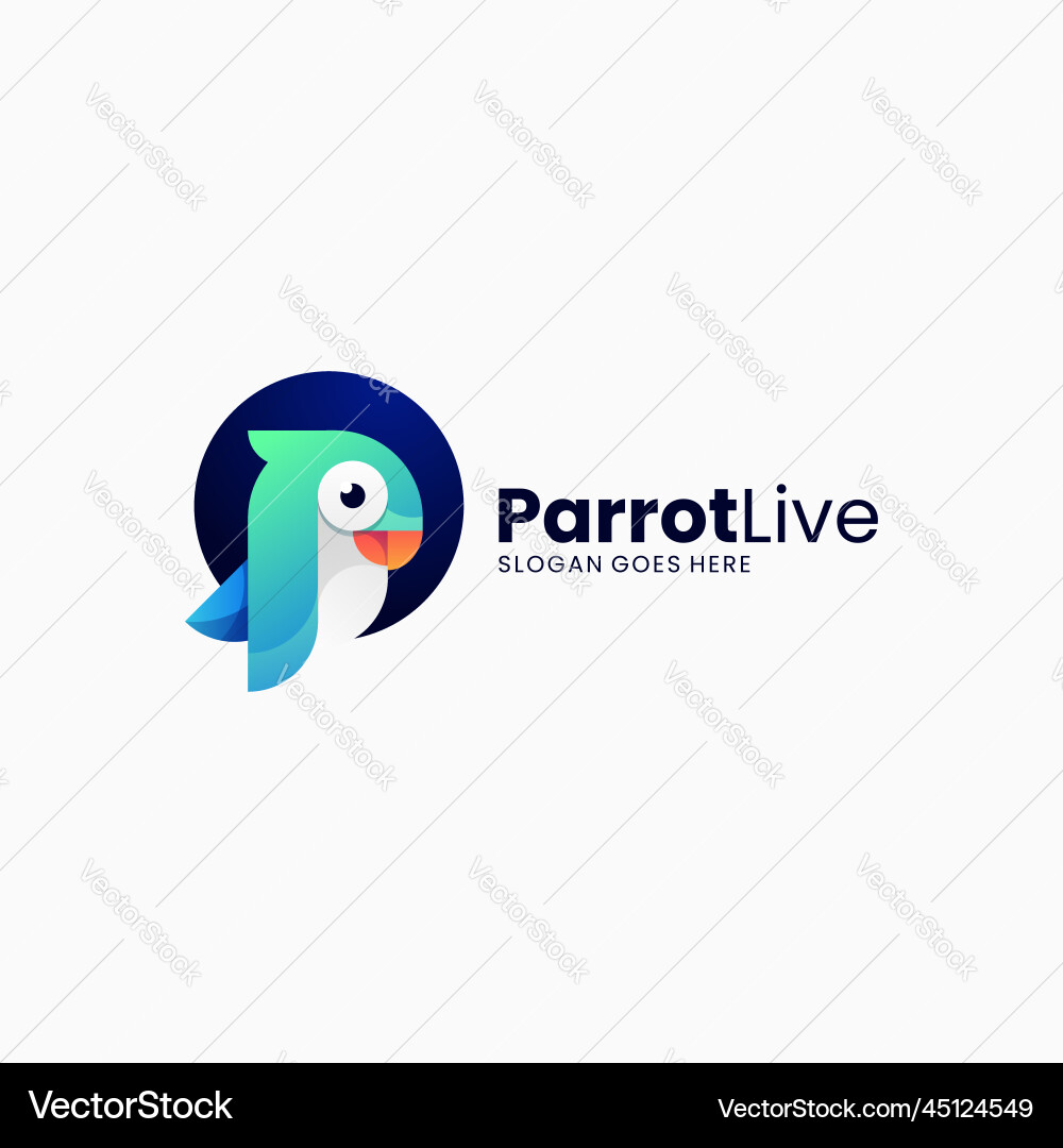 Logo parrot gradient colorful style Royalty Free Vector