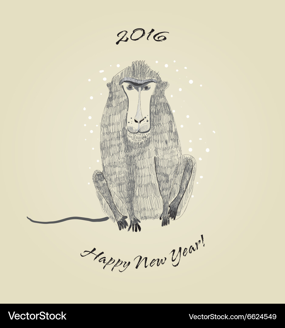 New year of the monkey Royalty Free Vector Image
