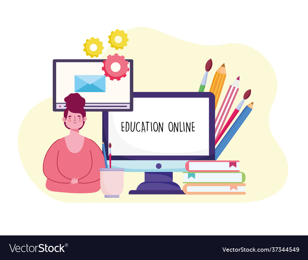 Online education tutorials Royalty Free Vector Image