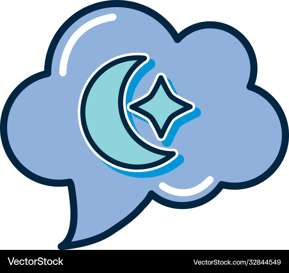 Slang bubble concept cloud bubble with moon Vector Image