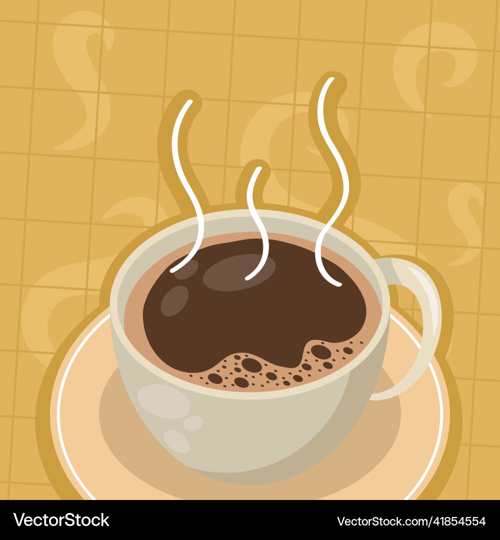 Coffee morning hot cup Royalty Free Vector Image